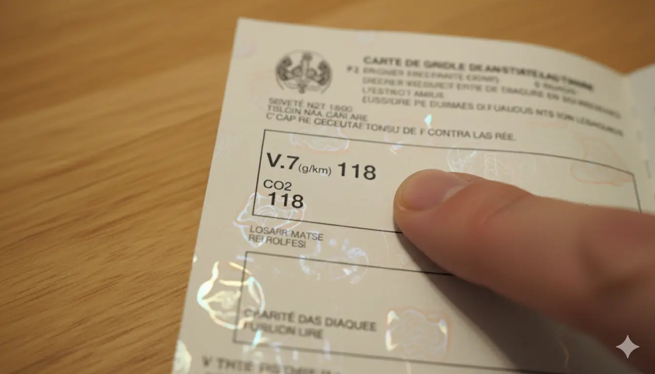 Où se trouve la case des émissions de CO₂ sur votre carte grise